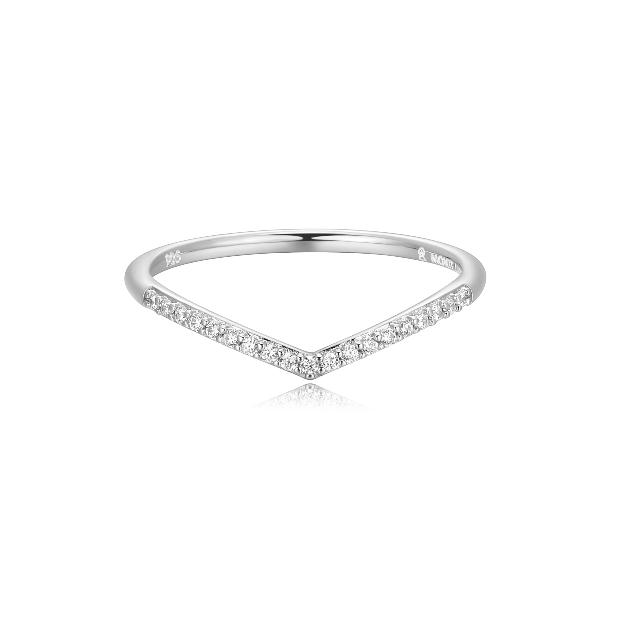 Chevron Stackable Ring in Rhodium-Plated Sterling Silver | M by Monte ...
